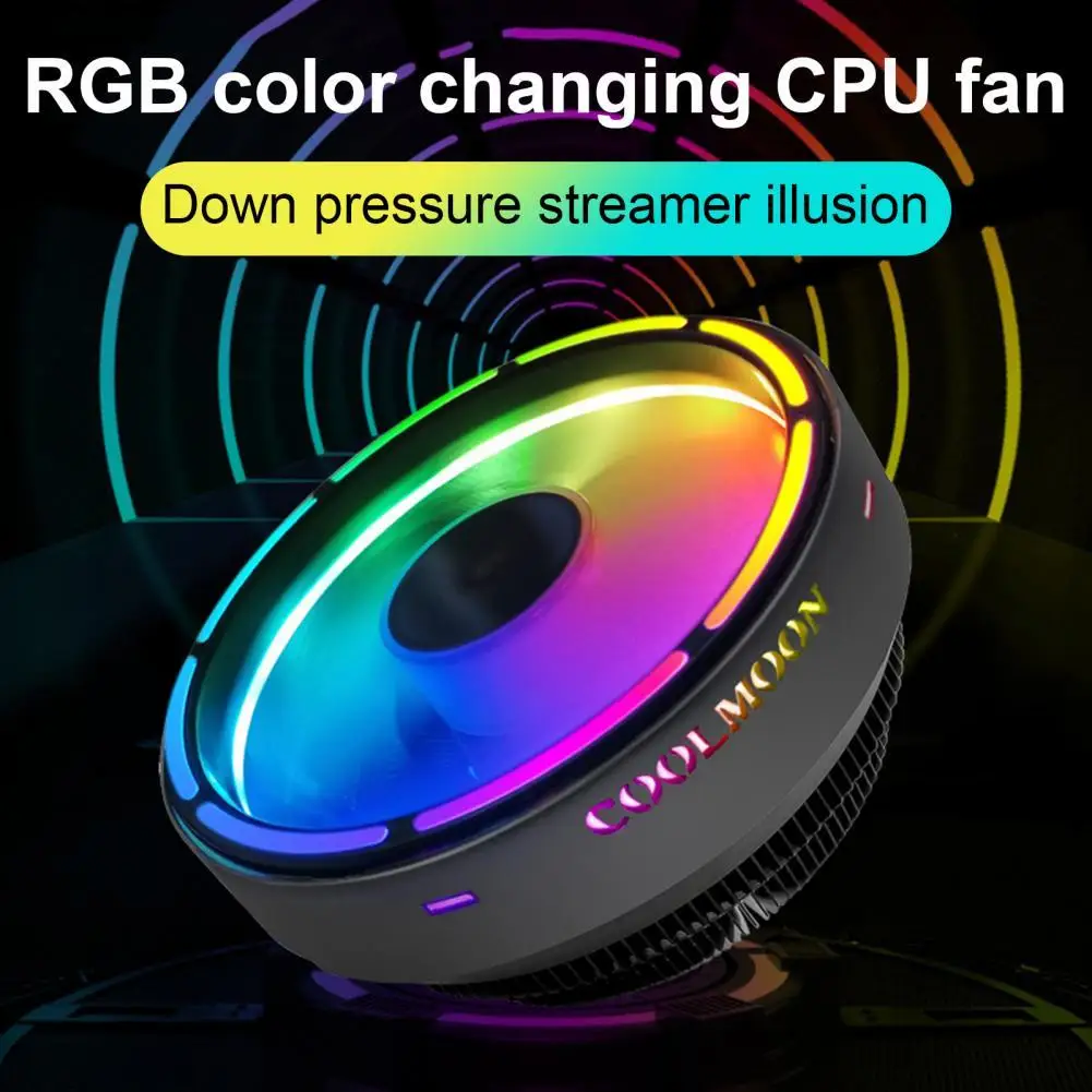 Coolmoon cpu cooler 3pin resfriamento rápido rgb rolamento hidráulico 9 ...