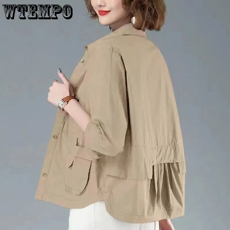 WTEMPO Women's New Fashion Single Breasted Solid Color Jackets Female ...