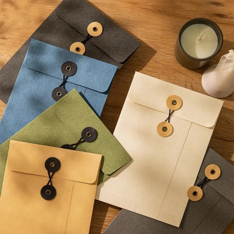 Kraft-Paper-Envelope-with-Button-String-Tie-Winding-Ticket-File ...