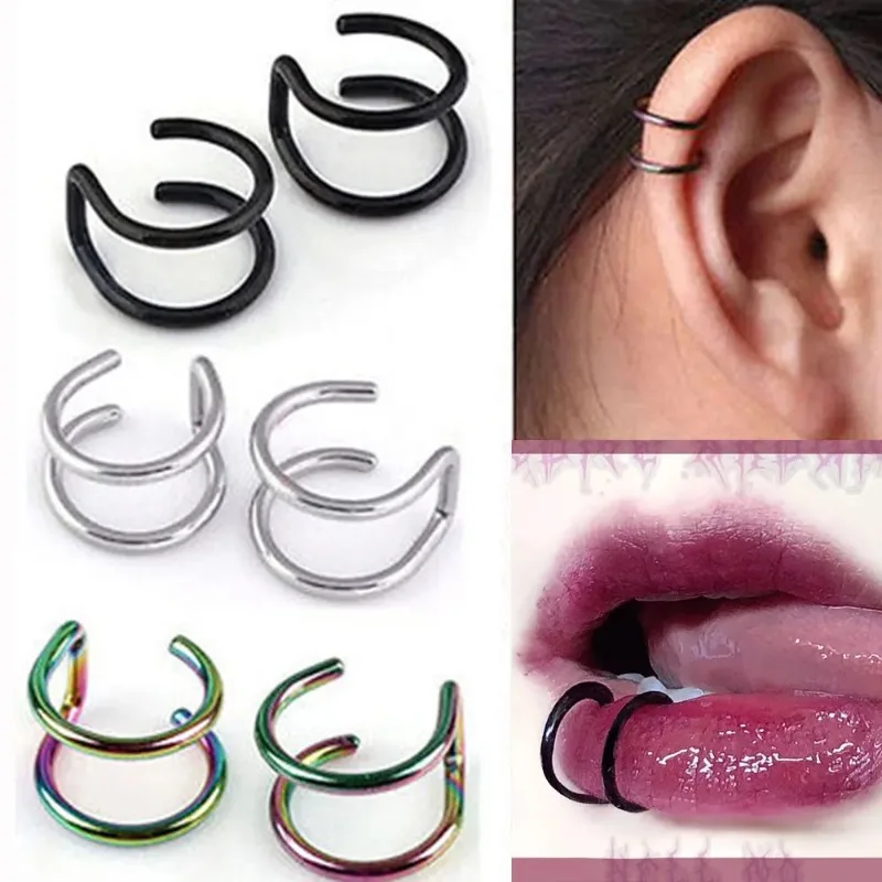 2-uds-De-joyer-a-para-Piercing-de-oreja-falsa-de-acero-inoxidable-316L ...