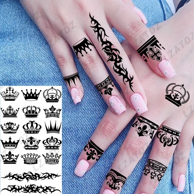 Crown Finger Tattoo