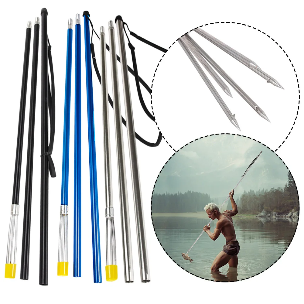 3-Section-Fishing-Harpoon-Spear-with-5-Barbed-Rods-Lanyard-Inverted ...