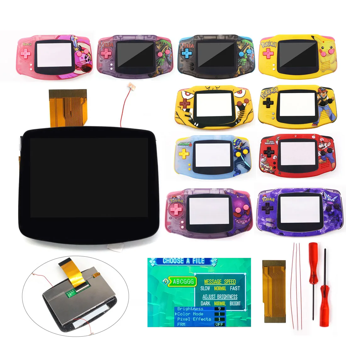 Gota-na-tela-LCD-laminada-V5-Shell-personalizado-para-GBA-IPS-alto ...