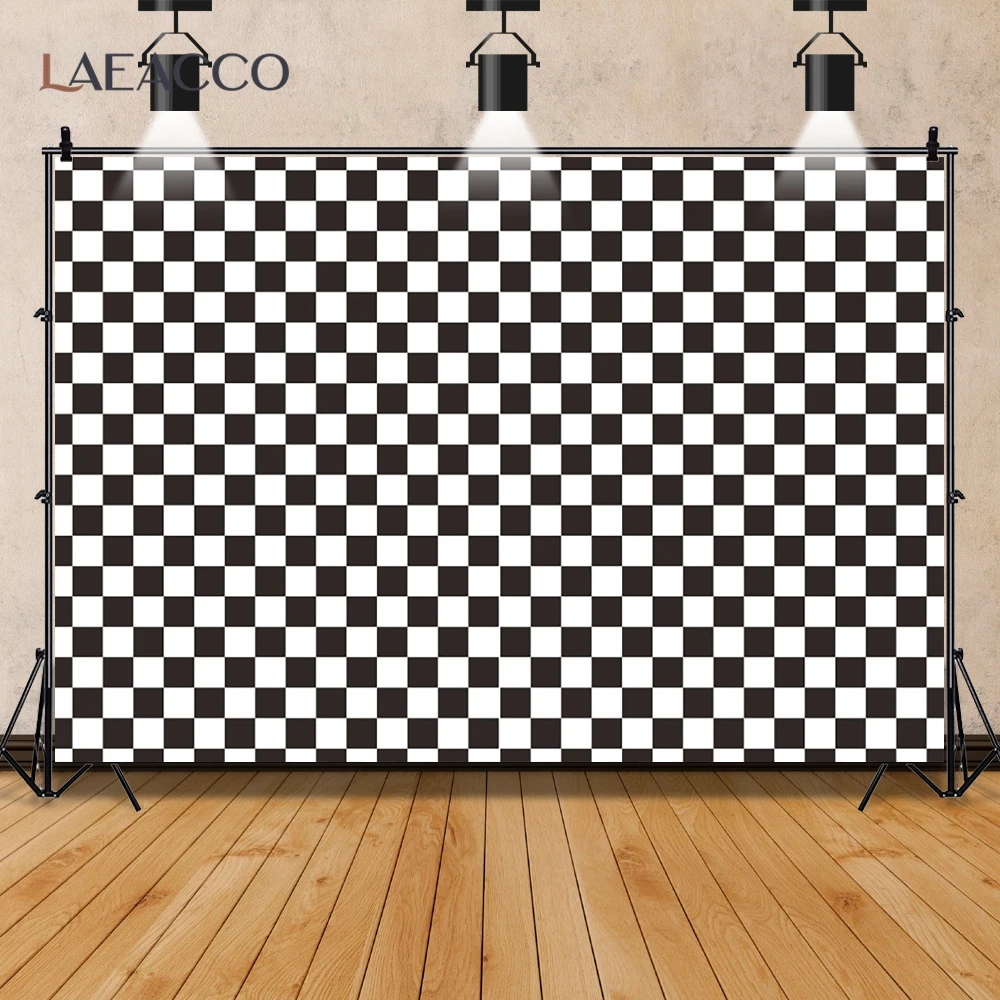 Laeacco-Black-and-White-Checkerboard-Fashion-Birthday-Photographic ...