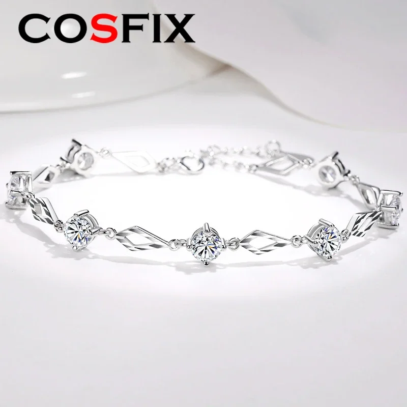 COSFIX-D-Color-Women-s-Bracelet-Round-Cut-Moissanite-Bracelet-For-Women ...