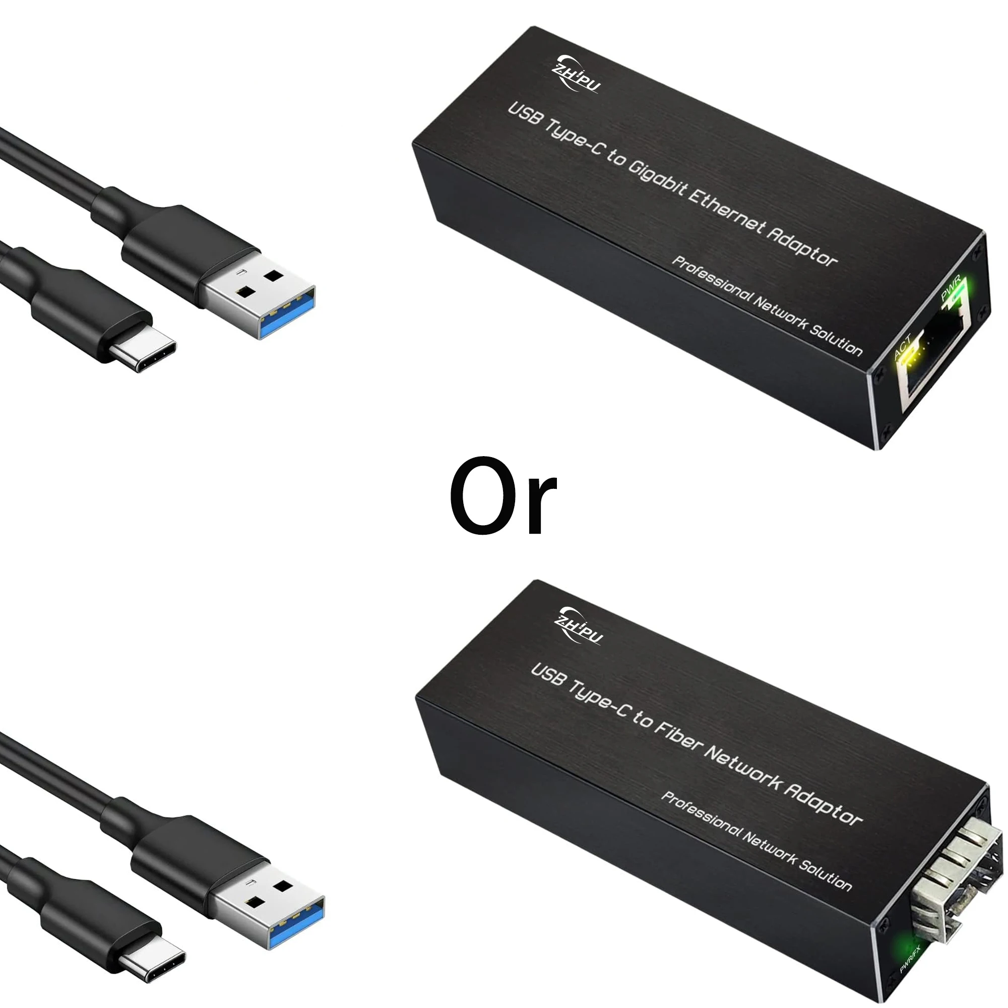 USB3-0-Type-C-to-SFP-RJ45-Gigabit-Fiber-Ethernet-Network-Adapter-100 ...