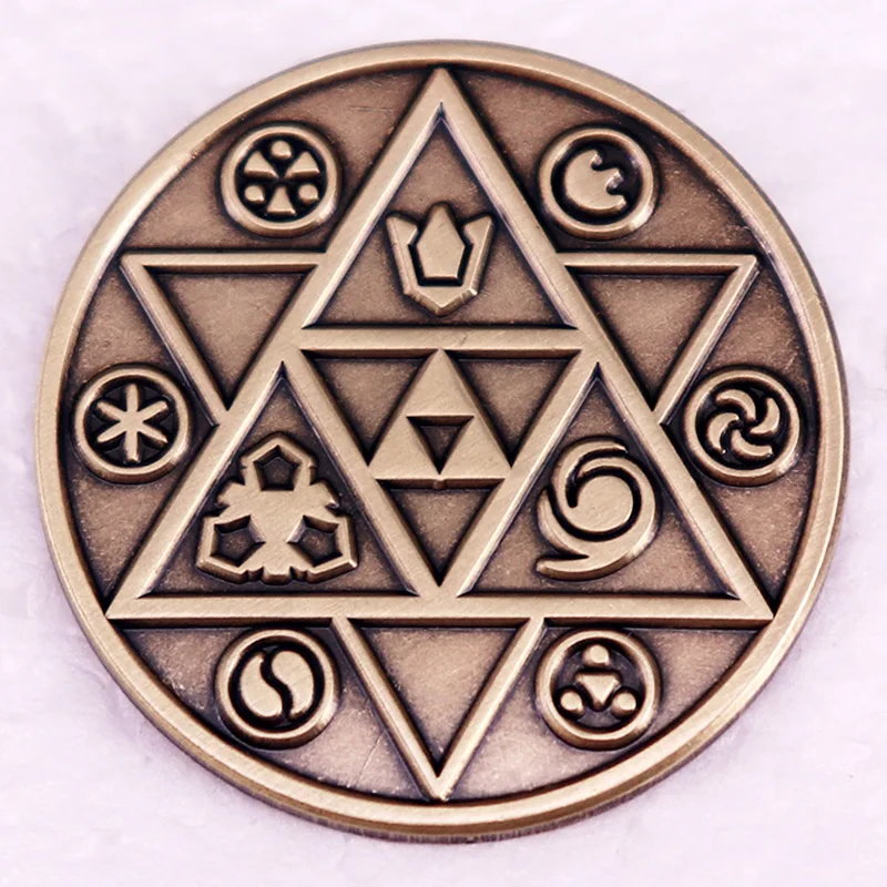 Triangular-Rune-Pattern-Round-Button-Enamel-Pin-Vintage-Badge-Brooch ...