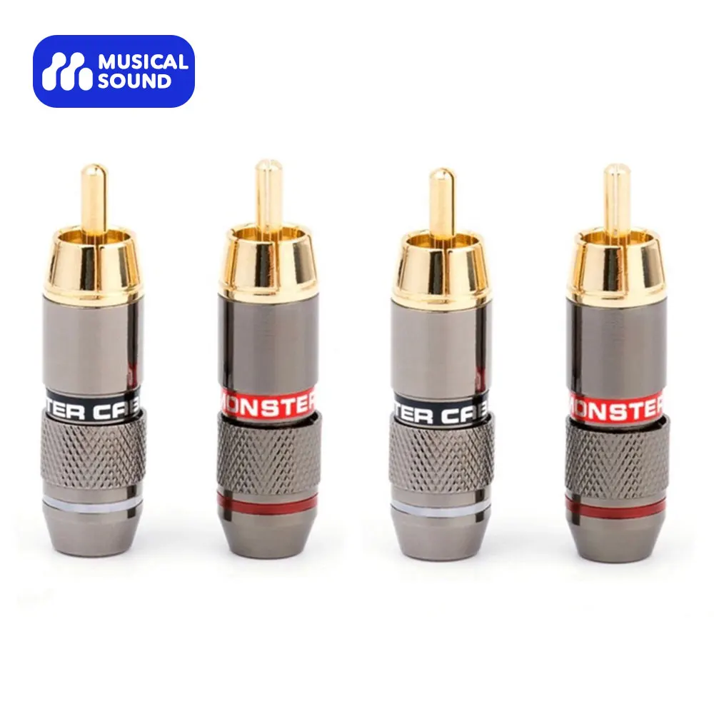 Musical-Sound-4PCS-Male-RCA-Plug-Adapter-Gold-Plated-Solder-Connector ...