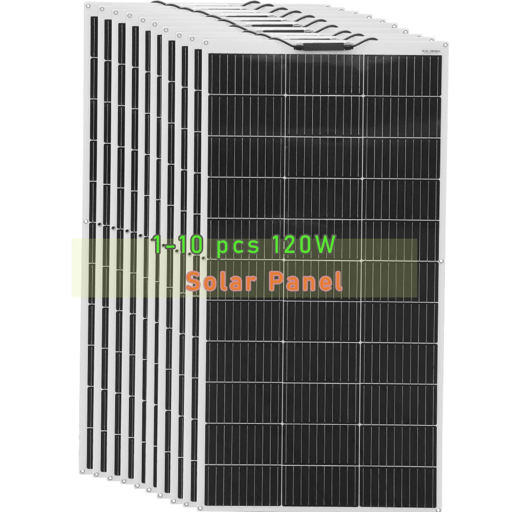 120W-1Pcs-10-pcs-Flexible-Solar-Panel-Mono-Cell-12-Volt-240W-1200W-for ...