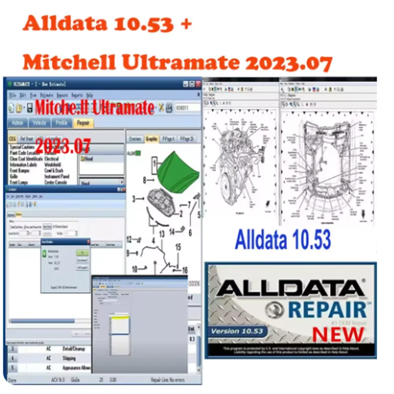 Mitchell ultramate 2023.07 Alldata 10.53 Car Software auto repair ...