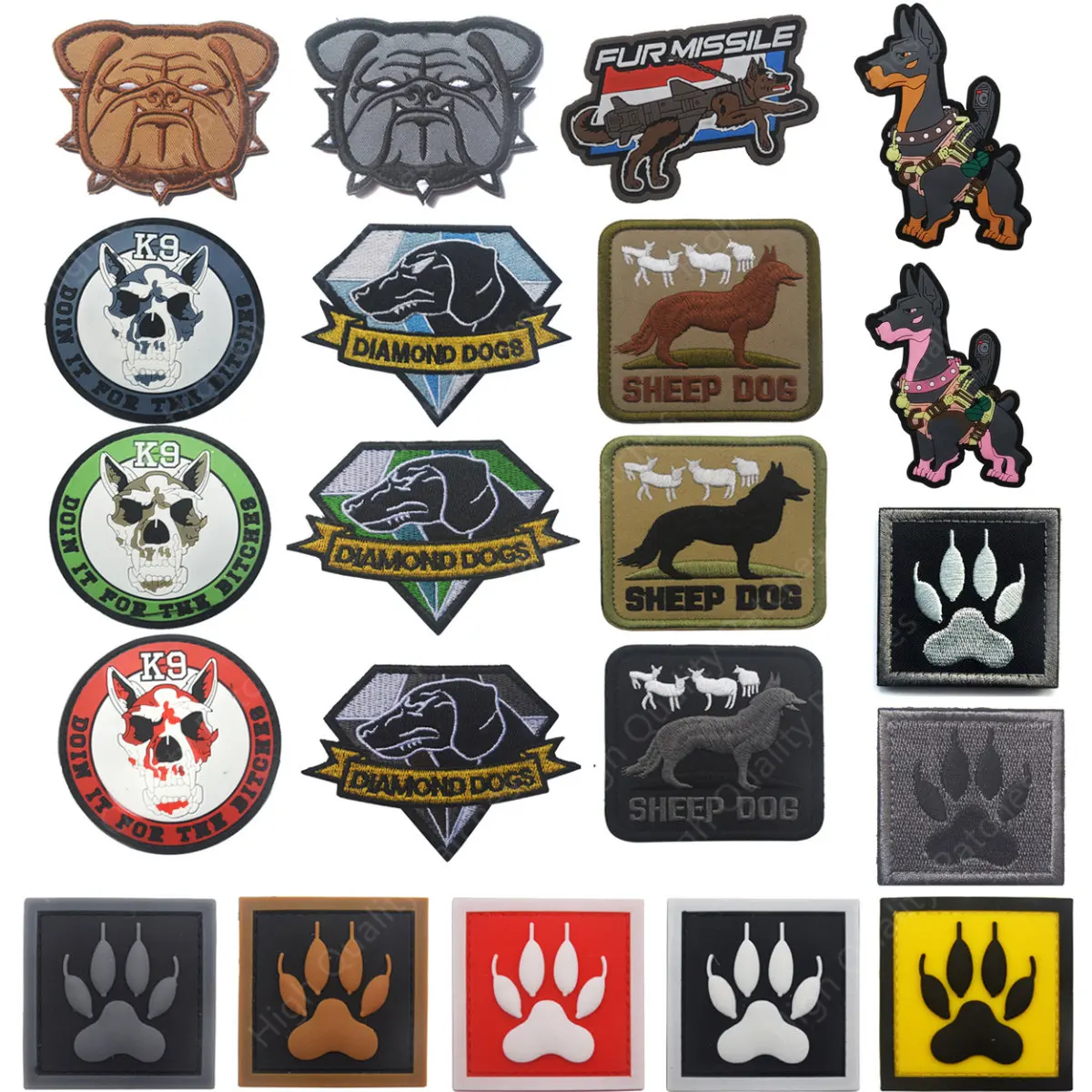 Tactical Dog Collection K9 Dog Paws Embroidered Armband Magic Patch ...