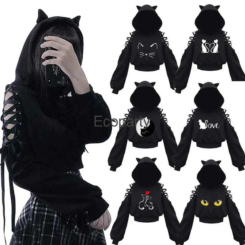Sudadera-con-capucha-corta-con-orejas-de-gato-para-mujer-jers-is ...