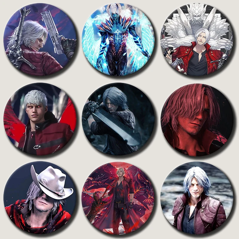Game Devil May Cry Demon Hunter Anime Soft Button Pin Hot Game ...