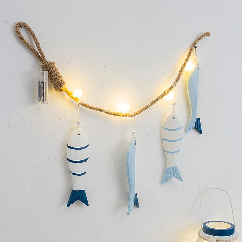 Mediterranean-Fish-Wall-Hanging-Pendant-LED-Light-Fish-String-Ornament ...