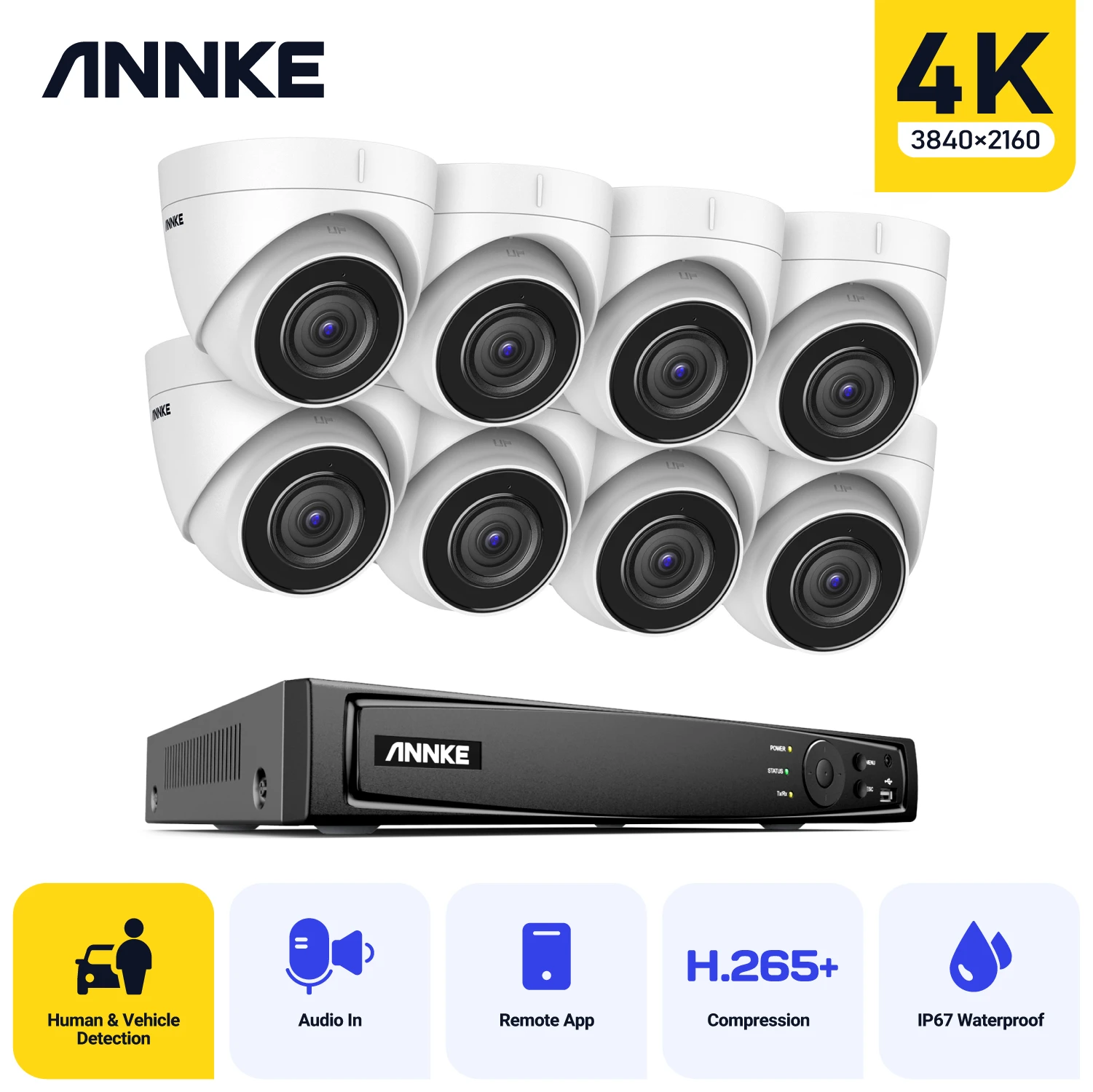 Annke 4k Ultra Hd Poe Video Surveillance System 8ch Nvr Recorder With ...