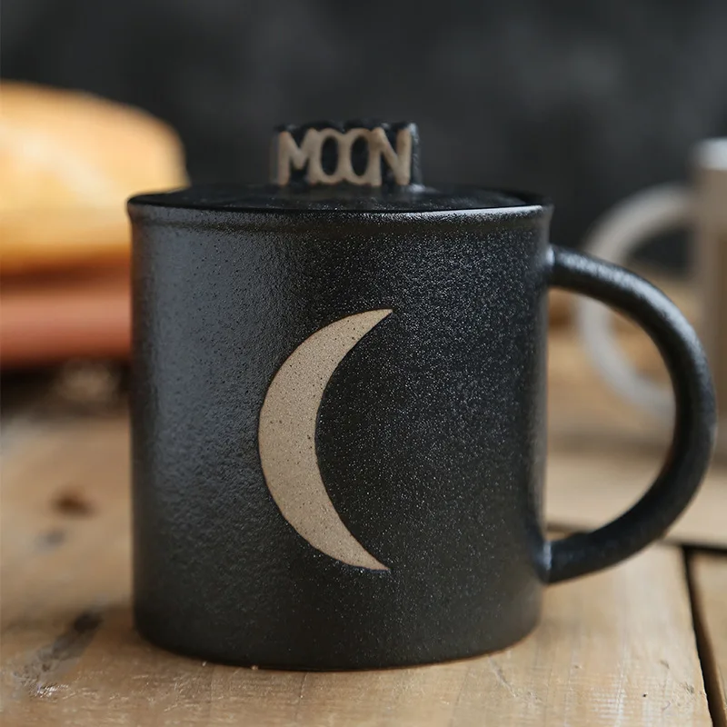 Japanese Vintage Pottery Sun Moon Couple Mugs With Lids, 58% OFF