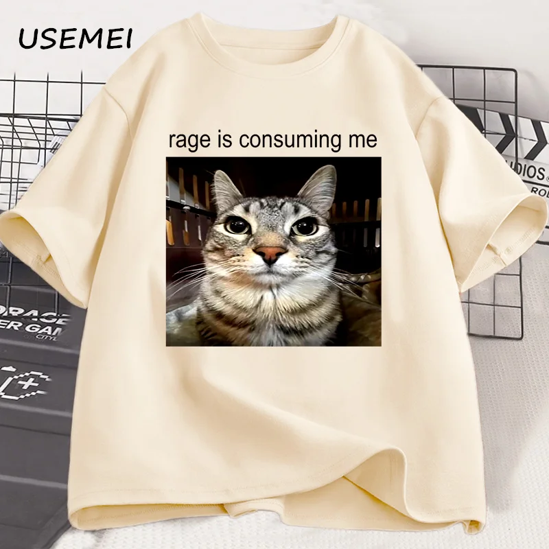 Rage-Is-Consuming-Silly-Staring-Cat-Meme-camiseta-informal-de-algod-n ...