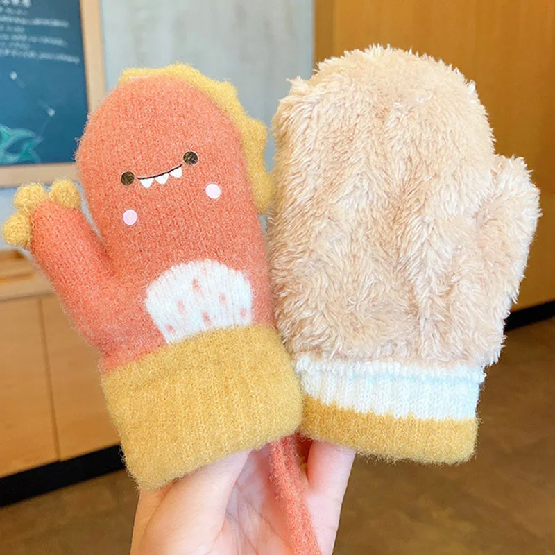 0-3y-Cute-Cartoon-Dinosaur-Baby-Mittens-Winter-Warm-Kids-Baby-Full ...