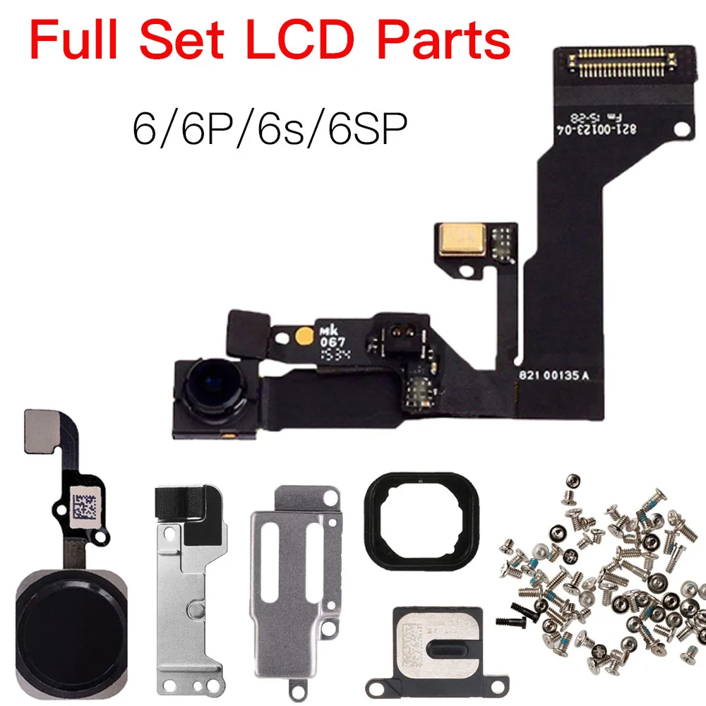 Full-Set-LCD-Parts-For-iPhone-6-6P-6s-Plus-Front-Camera-Home-Button ...