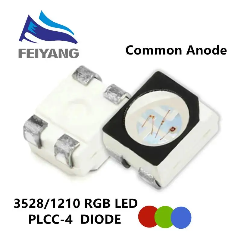100pcs-3528-RGB-POWER-TOP-1210-3528-SMD-SMT-PLCC-2-LED-Common-Anode-Red ...