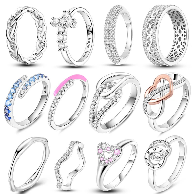 2023-New-Rings-For-Women-100-925-Sterling-Silver-Star-Moon-Colorful ...