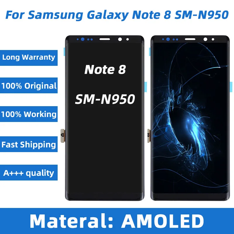 Original LCD For Samsung Galaxy Note8 Display With Burn Frame AMOLED Note 8 N950 N950A N950U ...