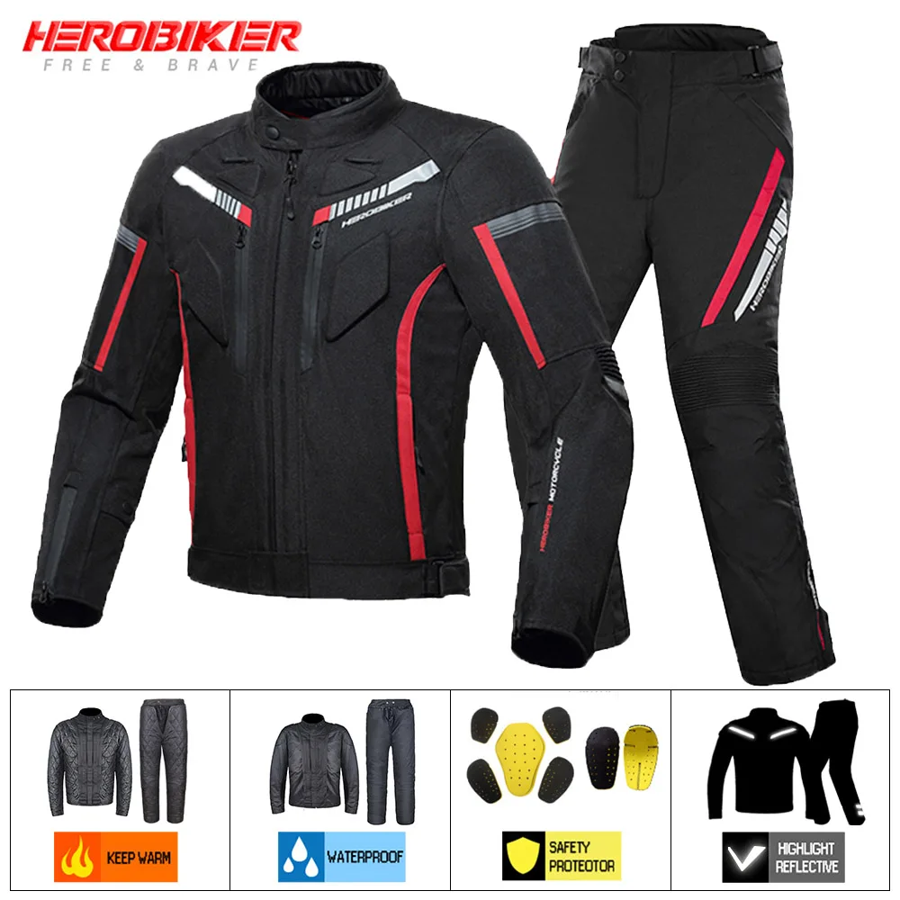 Waterproof Motorcycle Jackets Moto Jacket Pants Suit Windproof ...