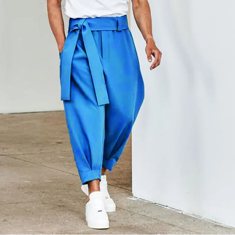 Spring-Men-Loose-Pure-Color-Nine-point-Pants-Decoration-Casual-Pants ...