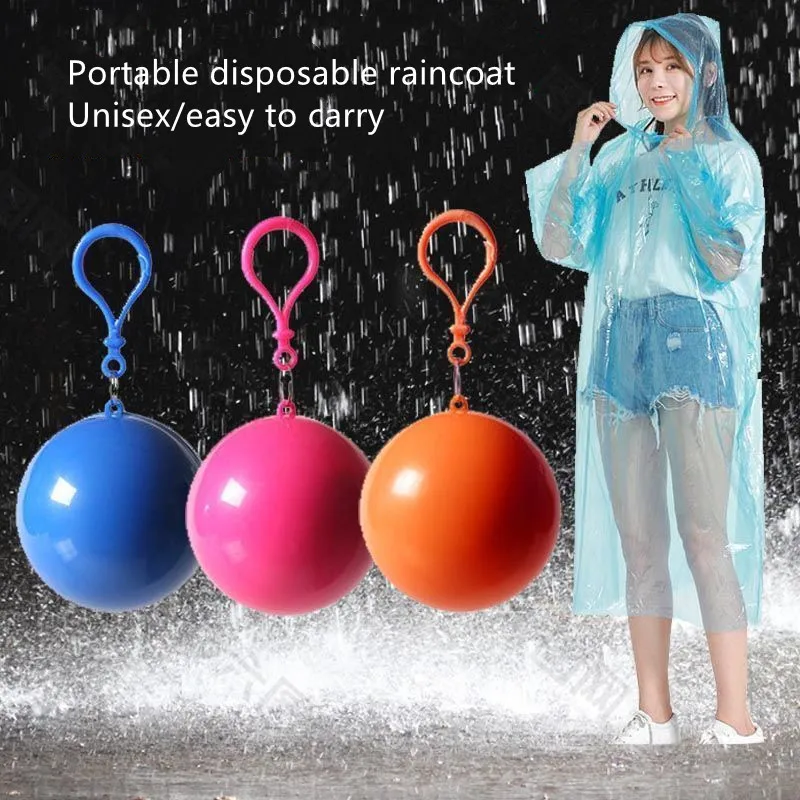 Portable disposable raincoat Disposable emergency poncho ball ...