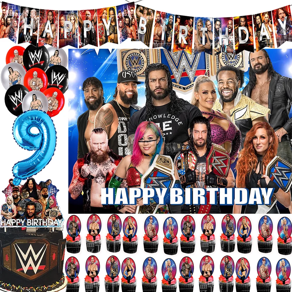 Wrestlinges Birthday Party Supplies Decor New WWE Hot Boxing ...