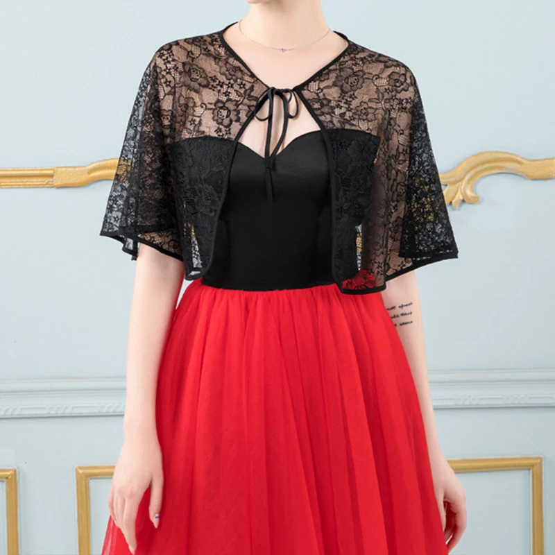 Bridal-Wedding-Dress-Lace-Shawl-Women-Chic-Open-Front-Shrug-Cropped ...