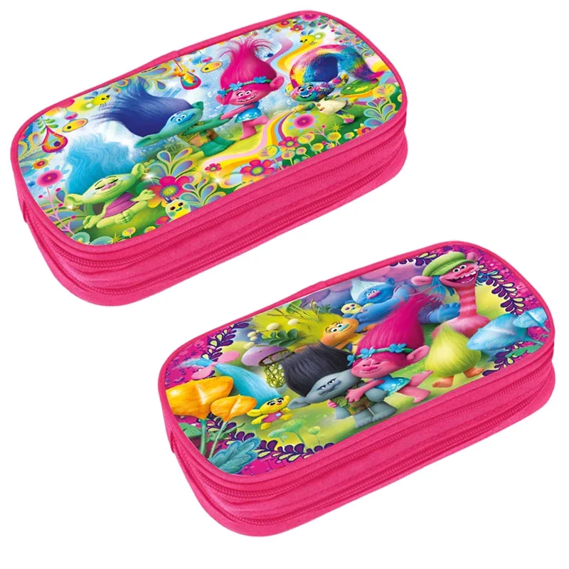 Trolls-Pink-Pencil-Case-Double-Deck-Multifunctional-Stationery-Bags ...