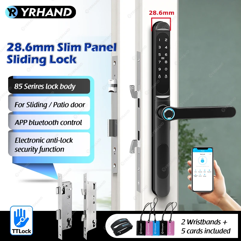 YRHAND IP66 Waterproof Fingerprint TTLock Bluetooth APP RFID Card Code Keyless Electronic Smart ...