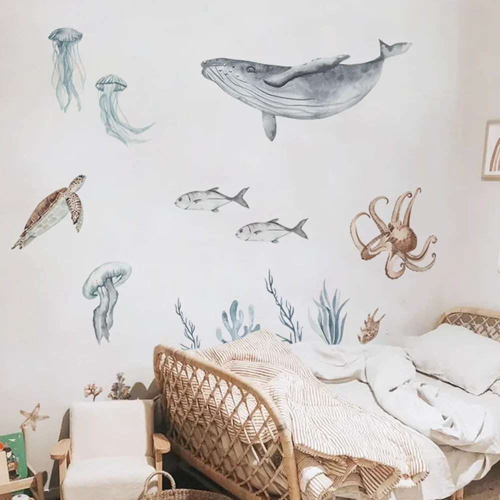 Calcoman-a-de-pared-de-peces-del-mundo-submarino-pegatina-de-pared-de ...