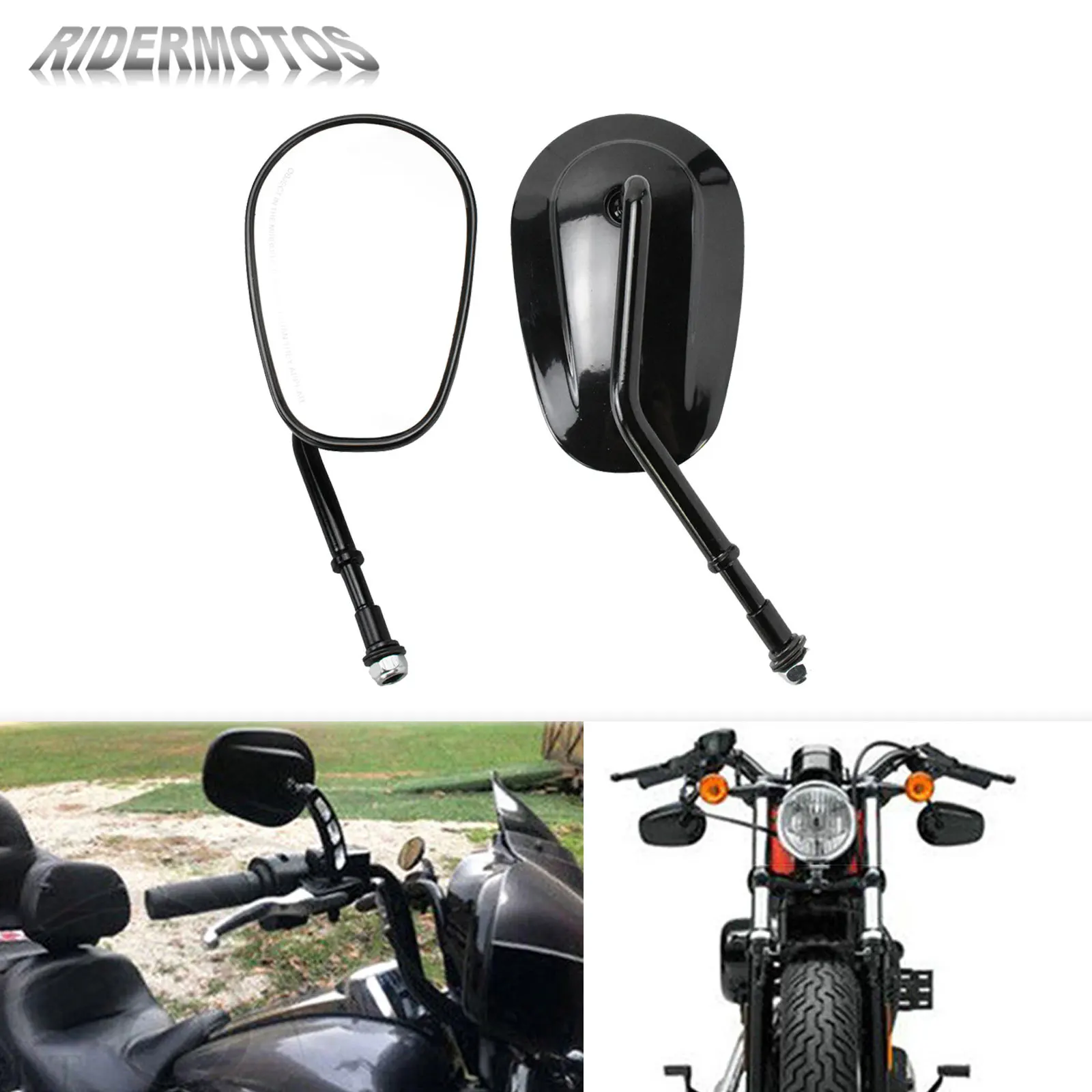 Motorcycle-Rear-View-Side-Mirrors-Rearview-Mirrors-8MM-For-Harley ...