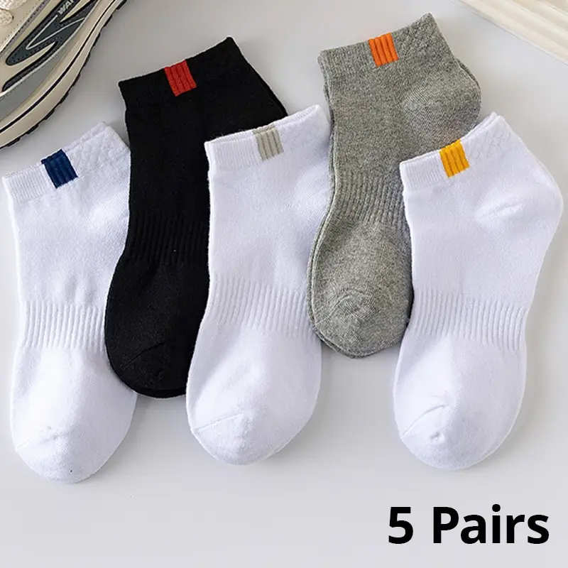 5-Pairs-Fashionable-Cloth-Standard-Boat-Socks-Spring-And-Summer-Thin ...