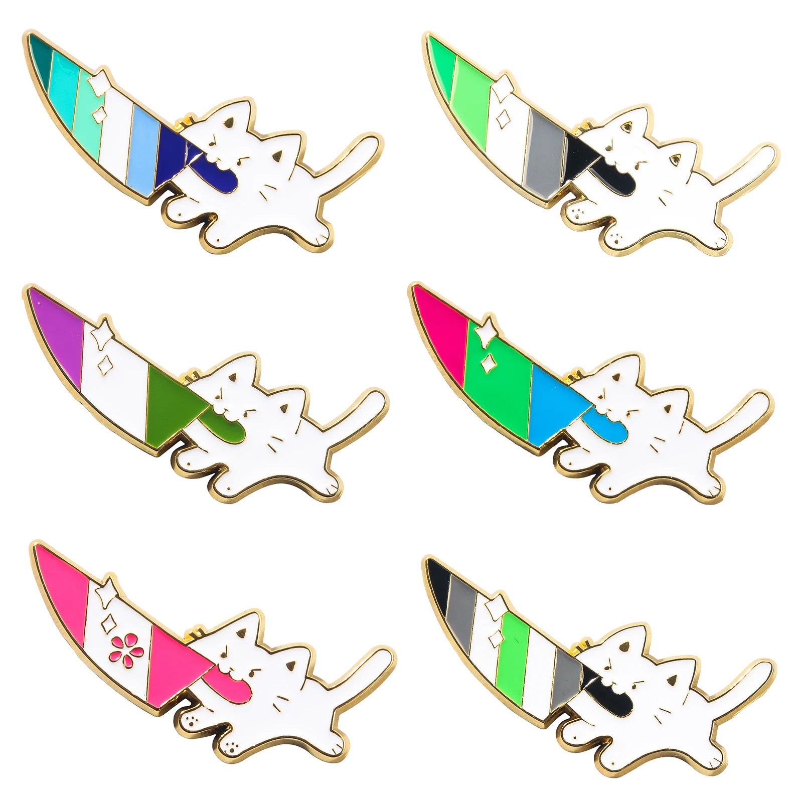 Fashionable-Creative-Pointy-Knife-Cat-Enamel-Pins-Brooch-Funny-Cat ...