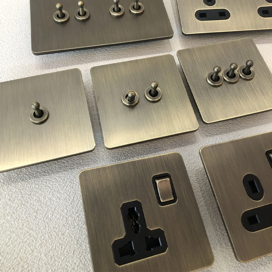 Retro-Toggle-Bronze-Brushed-Switch1-2-3-4gang1-2-3way-Metal-Lever ...