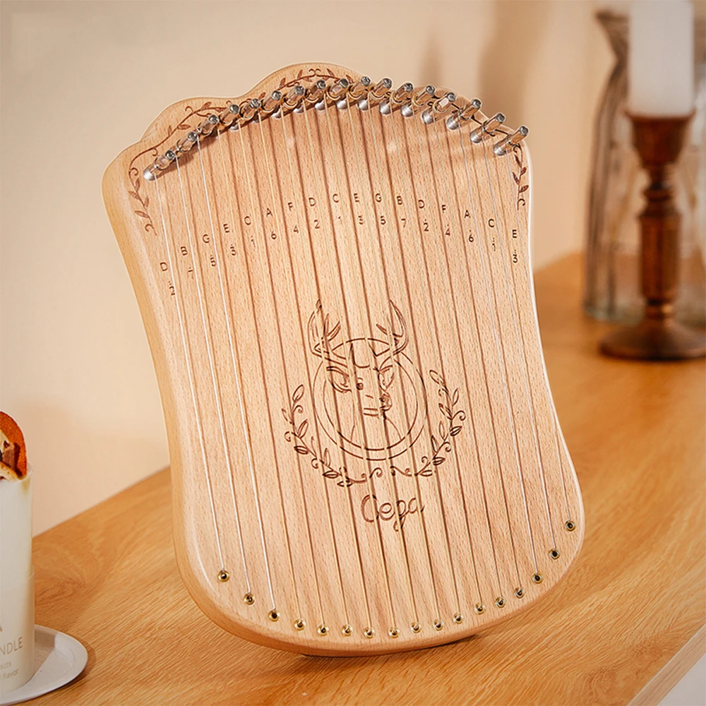 17-String-Lyre-Harp-Portable-Solid-Beech-Wood-Harp-String-Musical ...