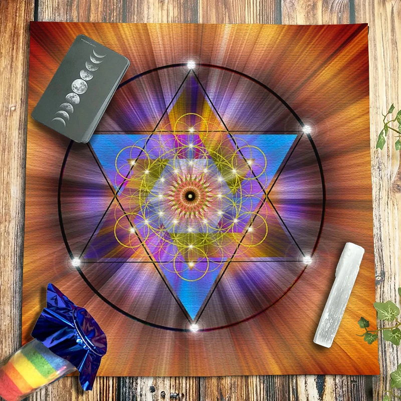 Spiritual-Hexagram-Pendulum-Velvet-Tarot-Tablecloth-Metatron-Cube-Altar ...