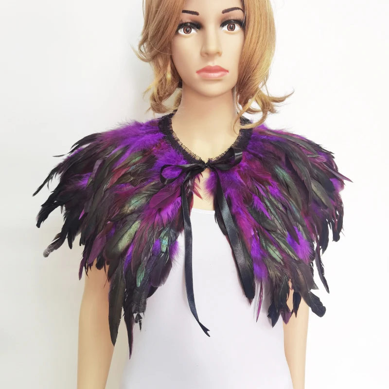 Victorian-Feather-Fake-Collar-Detachable-Feather-Shawl-Scarf-Cape ...