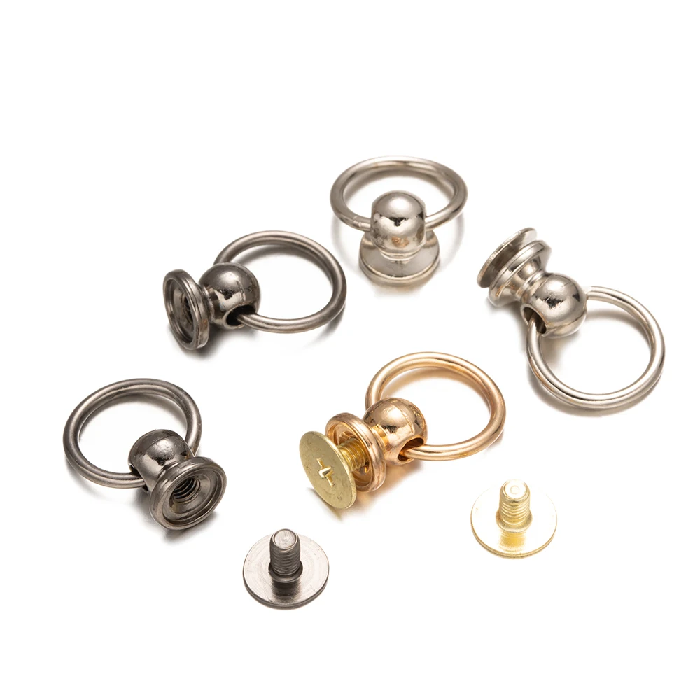 20Pcs-Screwback-Screw-Rivet-Stud-Leathercraft-Silver-O-Ring-Head-Nail ...