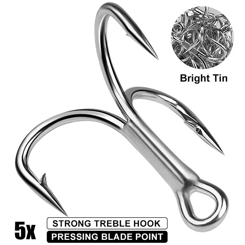 Orkin-Treble-Hook-ST66-5x-Reinforced-Tinned-Black-Nickel-Triple-Anchor-HookSea-Fishing ...