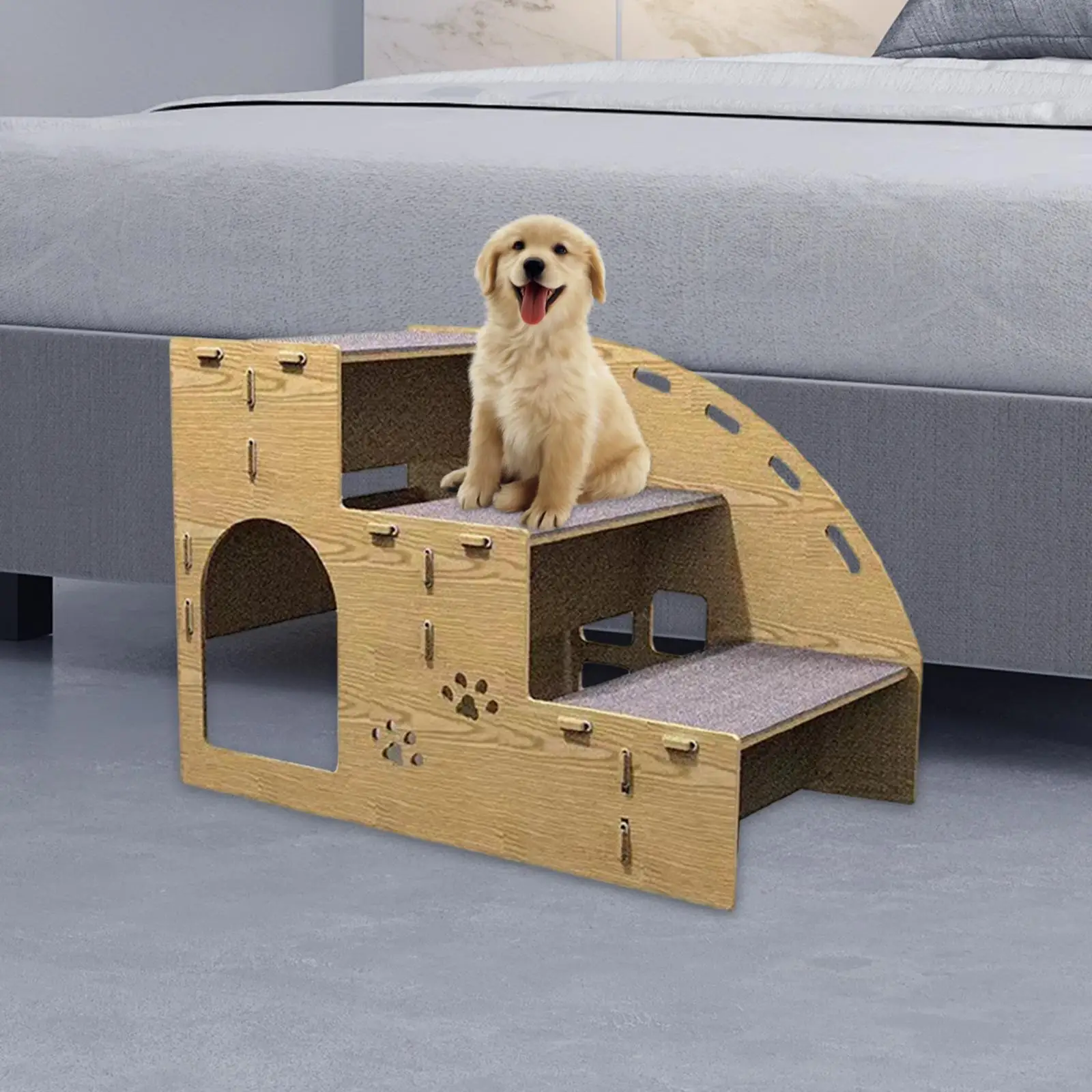 Pet Stairs Dog Ramp 3 Steps Ladder Portable 20x12.6x14inch Multipurpose ...