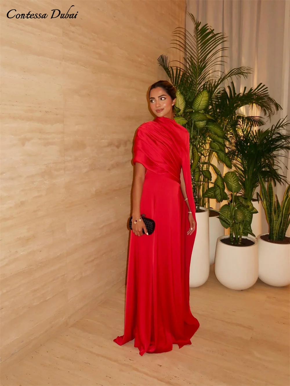 Contessa Dubai personalizado vestido de fiesta de columna roja ...