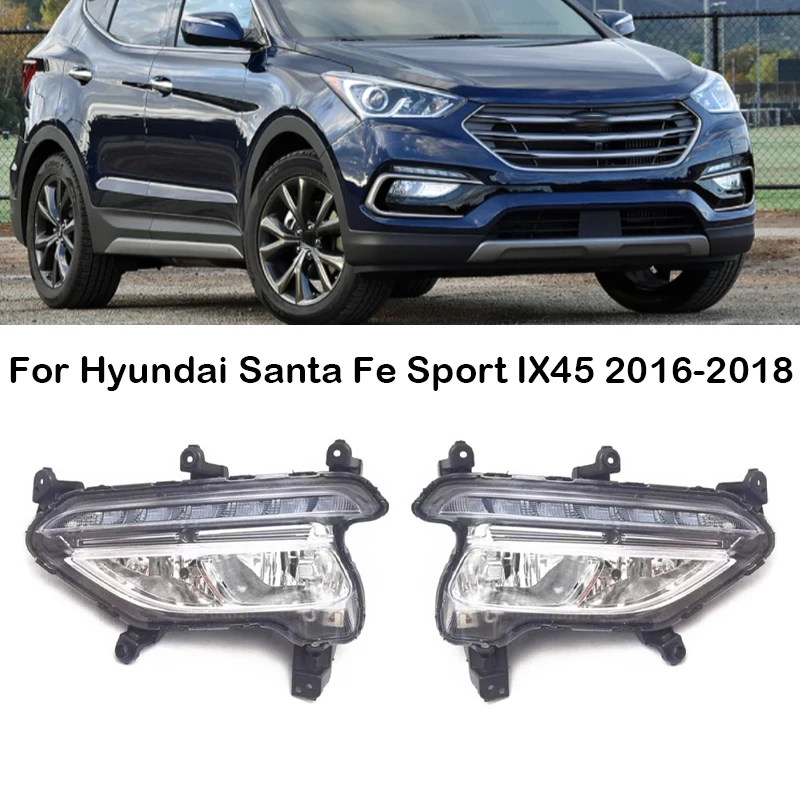 For-Hyundai-Santa-Fe-Sport-IX45-2016-2017-2018-Car-Front-Bumer-LED ...