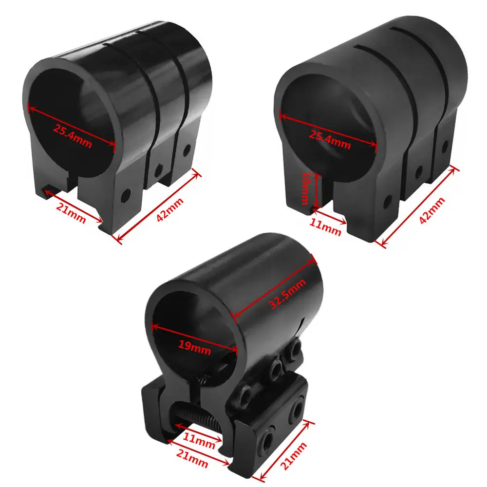 25-4mm-Ring-20mm-11mm-Weaver-Picatinny-Rail-Mount-for-Flashlight-Laser ...