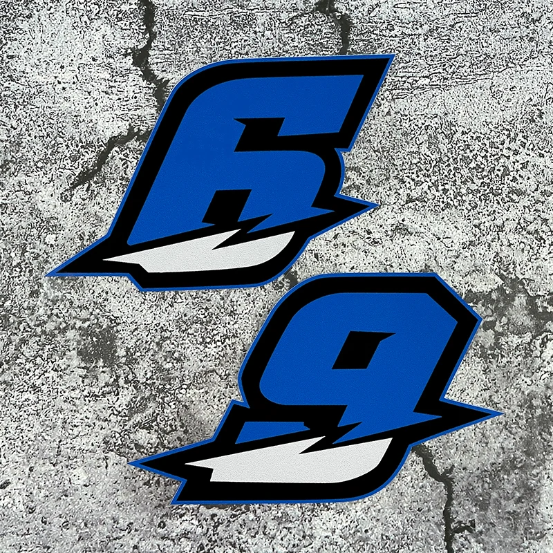 1PC Blue Arabic Numerals Motorcycle Stickers Waterproof for Motorbike ...