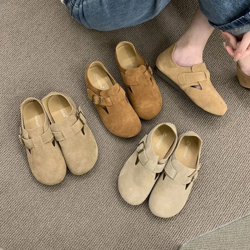 2023-New-Brand-Retro-Thickened-Flat-Round-Head-of-Cattle-Nubuck-Genuine ...