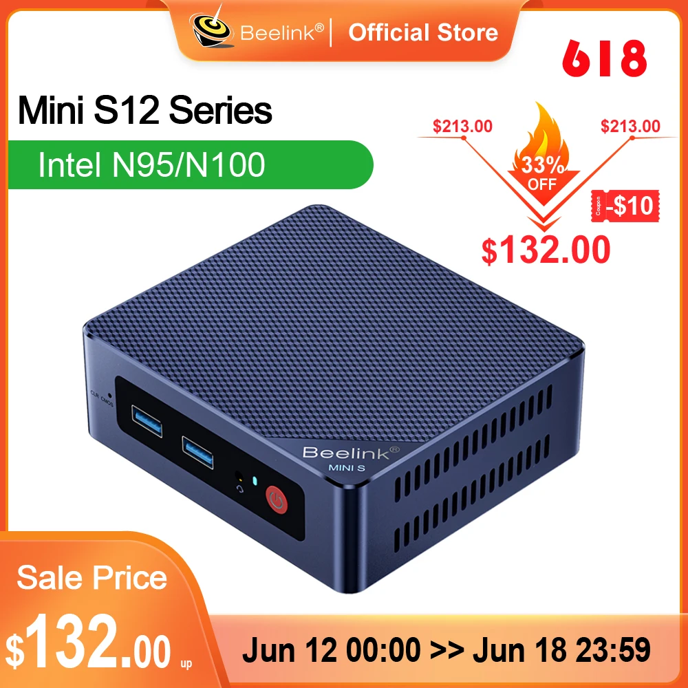 Beelink Mini S12 Windows 11 Intel 12th Gen N95 Mini PC DDR4 8GB 256GB SSD Computer da gioco ...